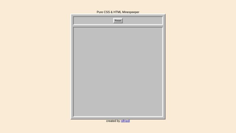 Pure CSS & HTML MineSweeper