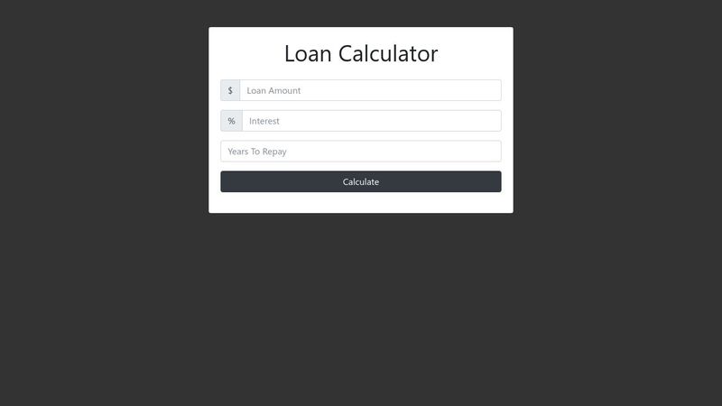 Loan Calculator (vanilla JS)