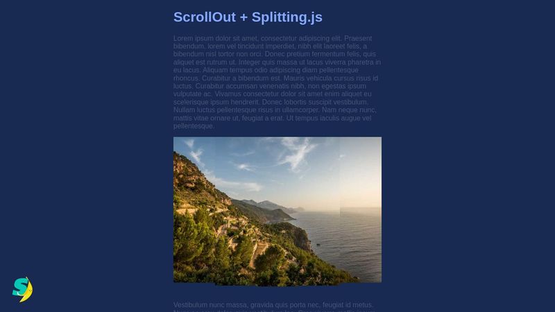 Splitting.js Image + Scroll Out