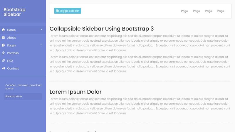 Collapsible bootstrap sidenav