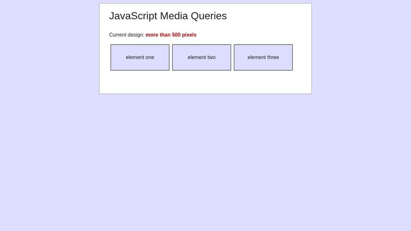CSS Media Queries with JavaScript