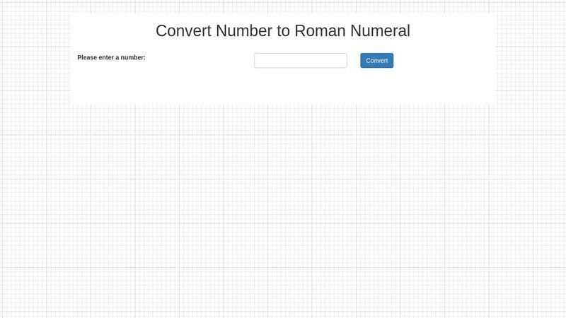 Decimal to Roman