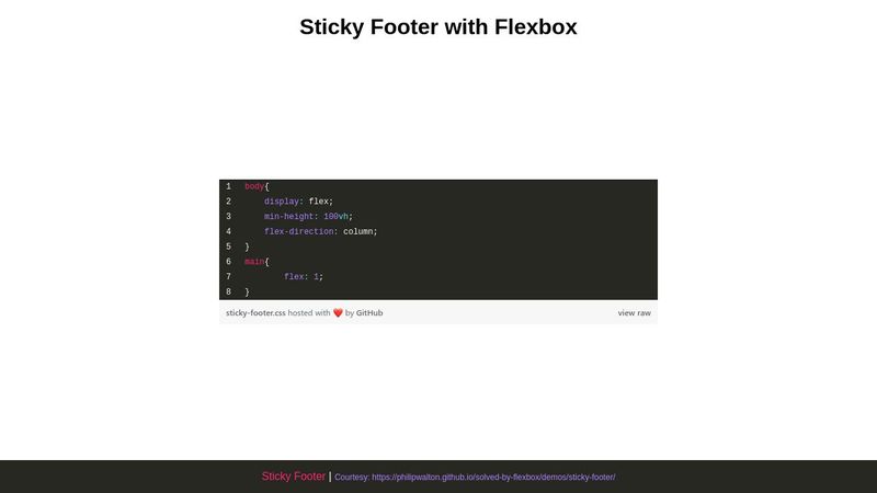 Sticky Footer with Flexbox