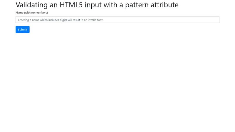 Validating Form Input With HTML5 Pattern