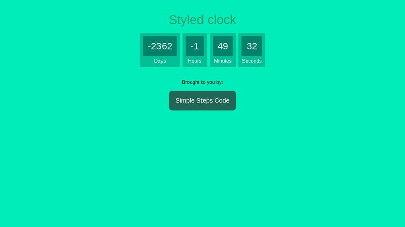 Styled JavaScript Countdown Clock