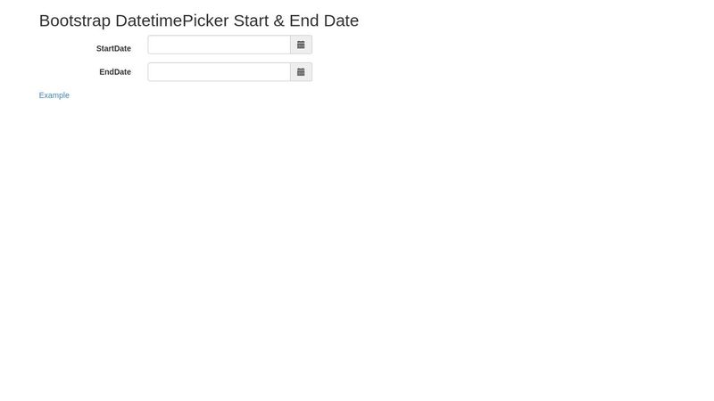 Implemented Bootstrap Start Date & End Date Validation Example