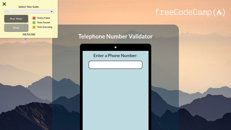 FreeCodeCamp: Phone Validator
