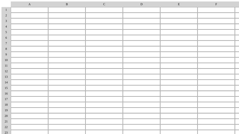 Spreadsheet HTML/CSS/JS