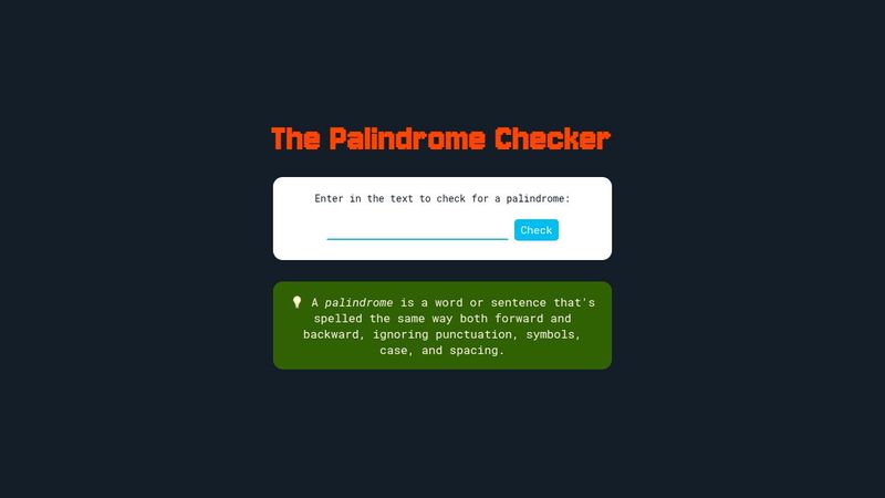 Palindrome Checker