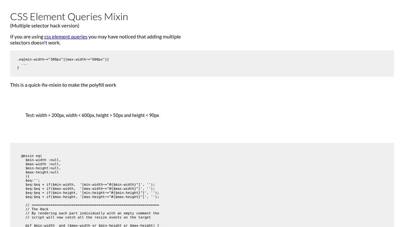 CSS Element Queries Mixin