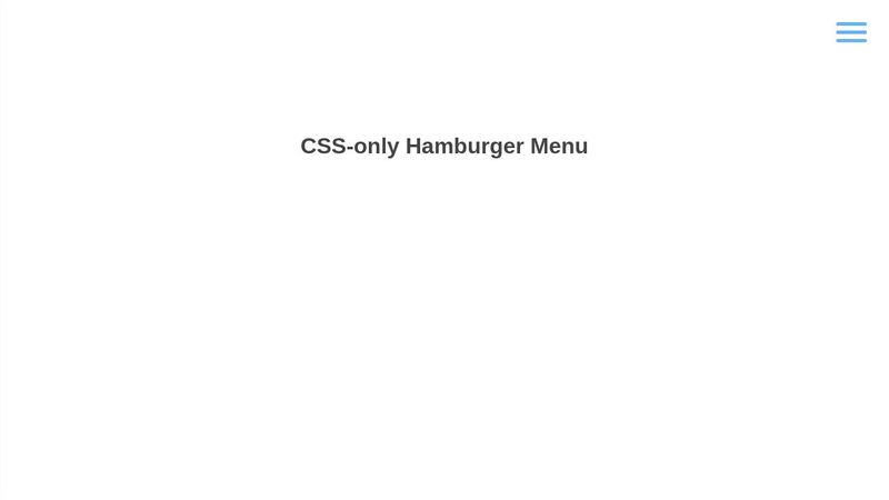 CSS-only Hamburger Menu
