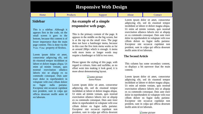 Simple Responsive Design Example 4