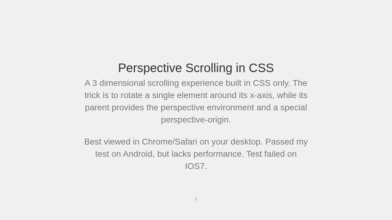 Perspective Scrolling in CSS