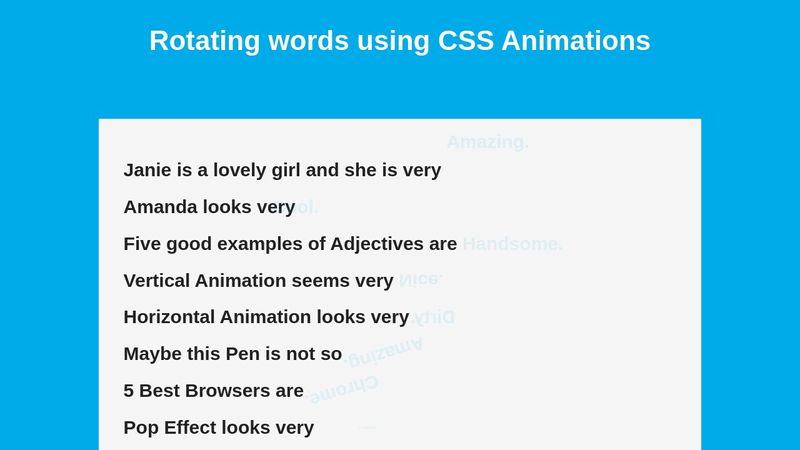 Rotating Words using CSS Animations