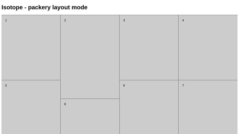 Isotope - packery layout mode