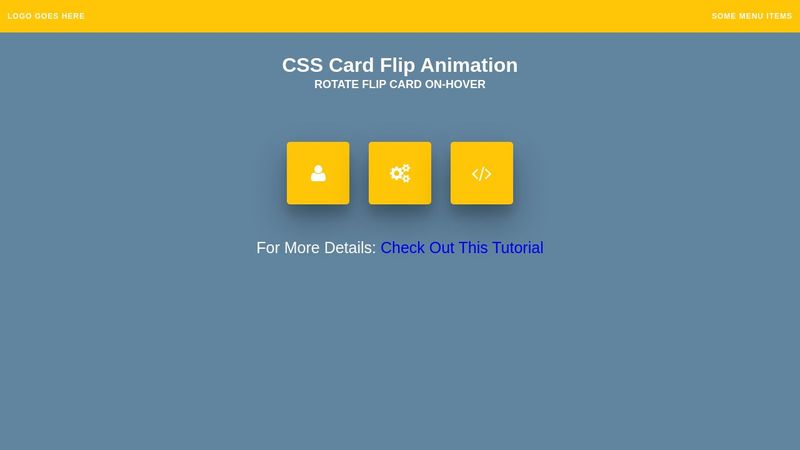 Responsive CSS card flip Animation