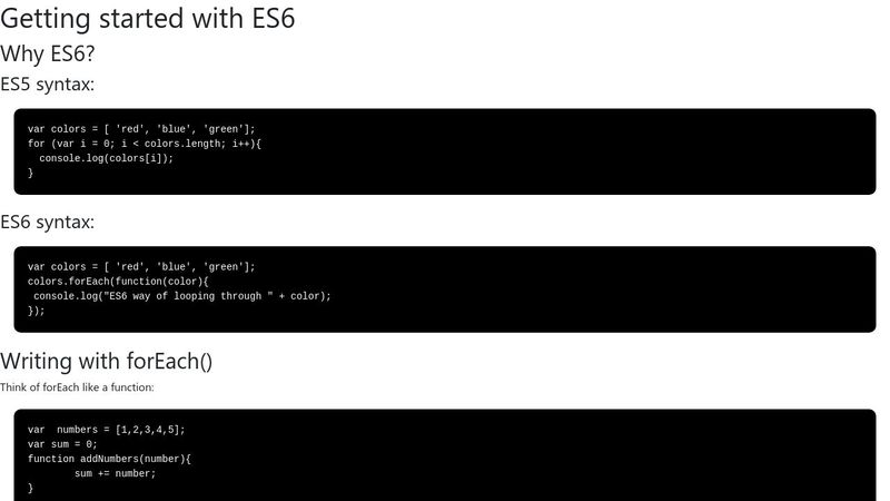ES6 forEach