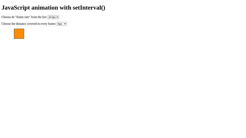 JavaScript animation with setInterval