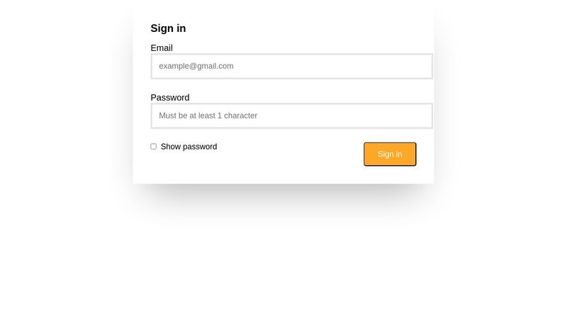Password visibility toggle (checkbox)