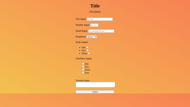 Plain HTML+CSS Form