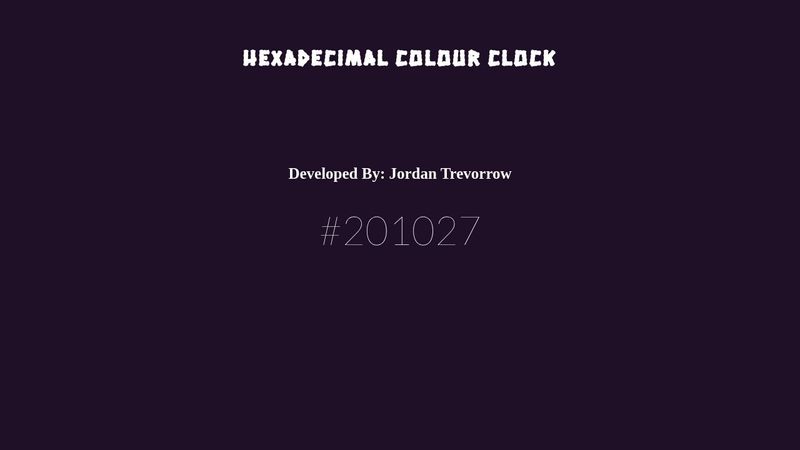 Hex Colour Clock (Hexadecimal)
