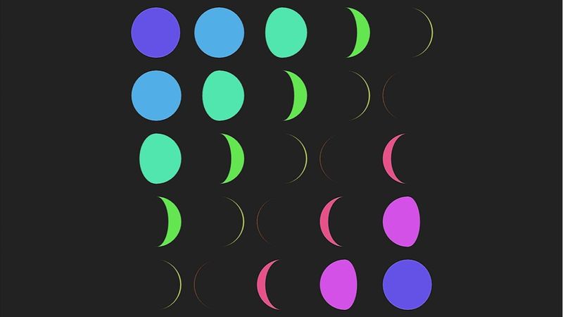 🌈 moon grid with clip-path, CSS variables & Houdini magic 🎩🐇 (animation Blink only with flag)