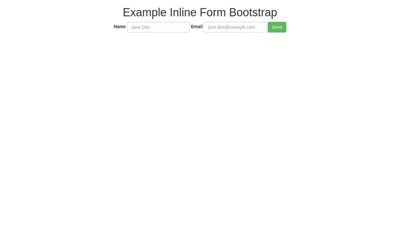 Inline Form Bootstrap
