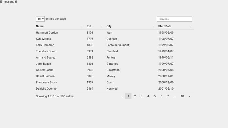 Vanilla DataTables - AJAX