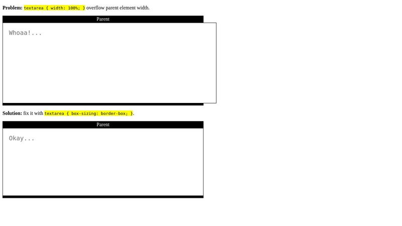 textarea full 100% parent width