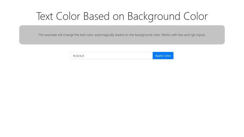 Dynamic Text Color Based on Background Color (Hex/RGB)