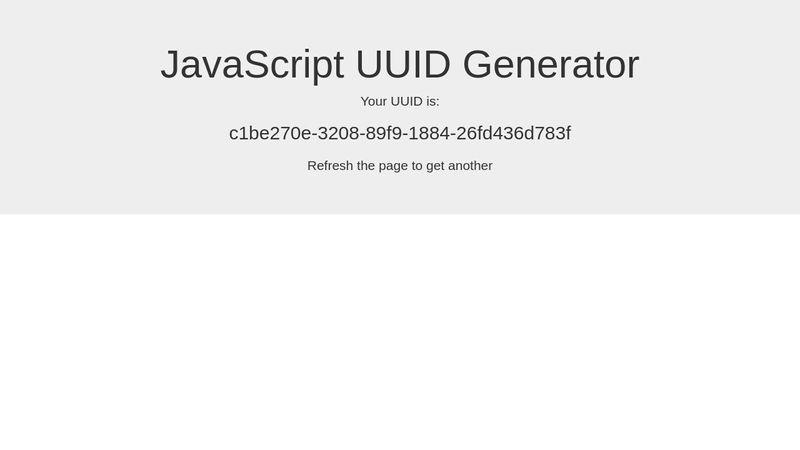 JavaScript UUID Generator