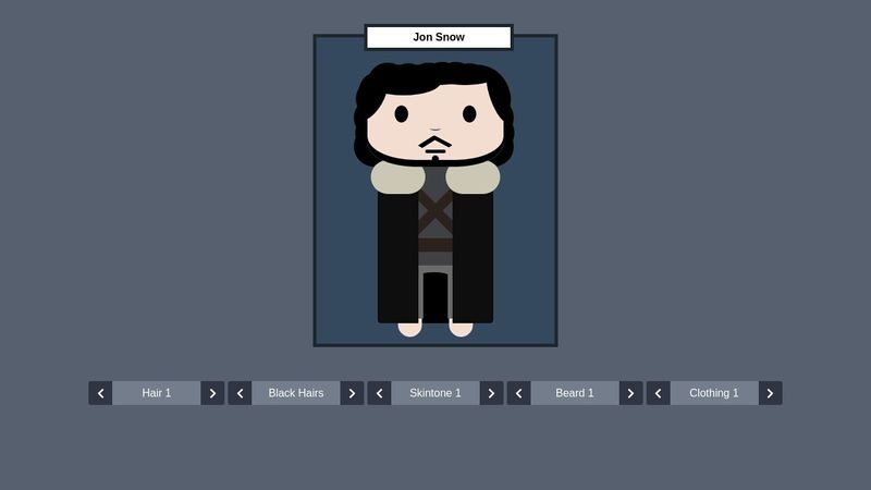 Game of Thrones CSS character builder