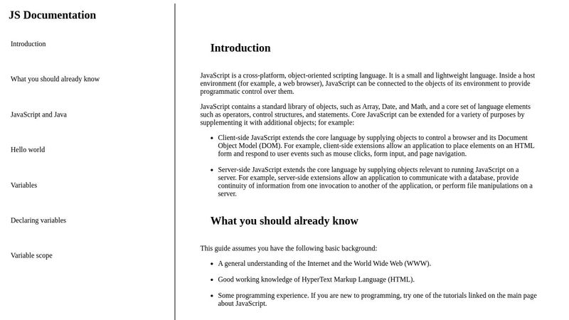 Technical Documentation Page Project