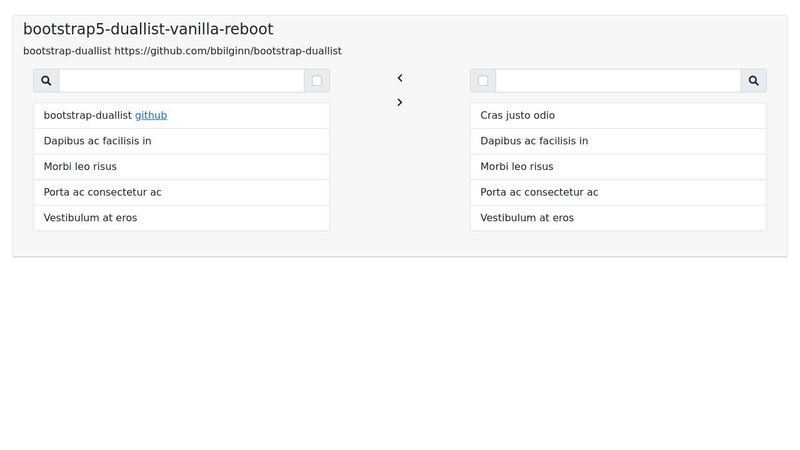 bootstrap-duallist vanilla reboot
