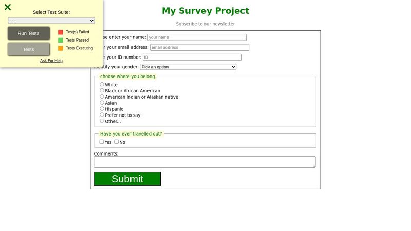Build a Survey Form Project#
