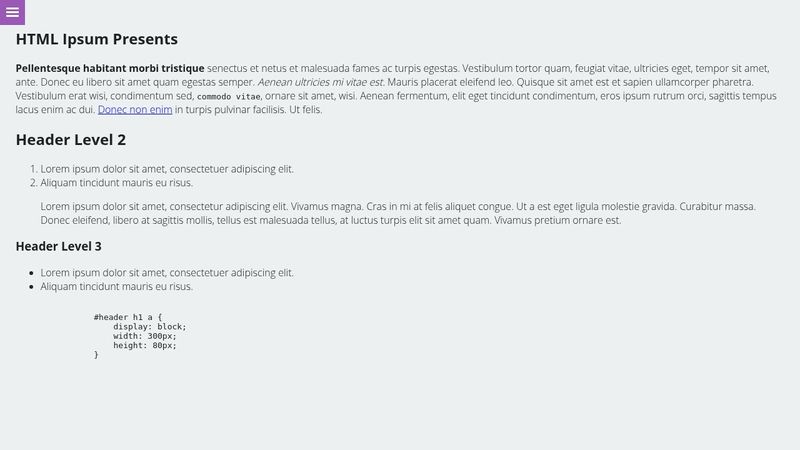 CSS Only Flyout Menu