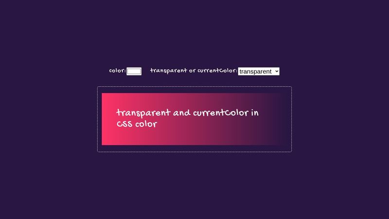 CSS Colors keyword: transparent and currentColor