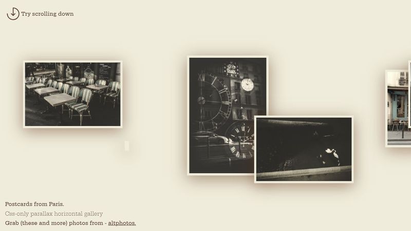 CSS-Only Horizontal Parallax Gallery