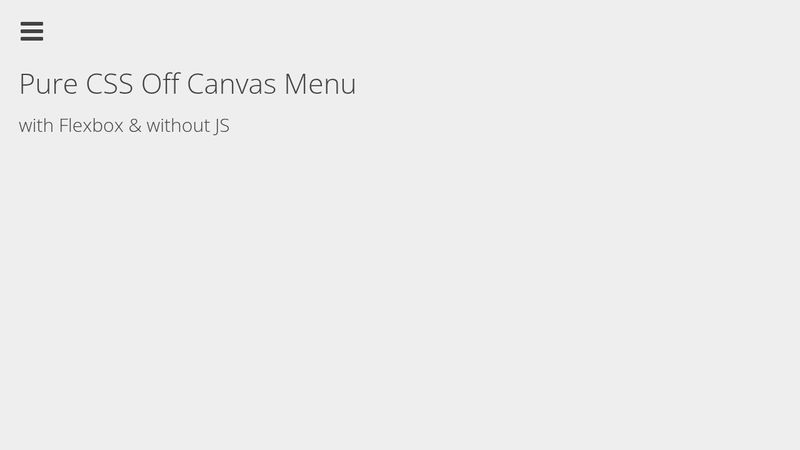 Pure CSS Off Canvas Menu