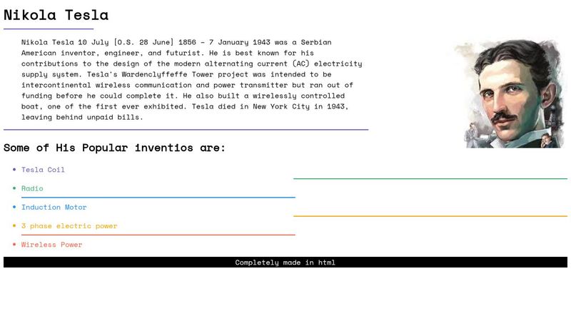 Tribute Page html only