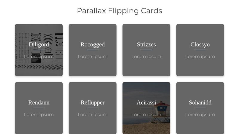 Parallax Flipping Cards