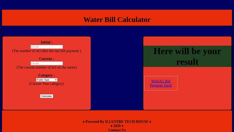 Water Bill Calculator