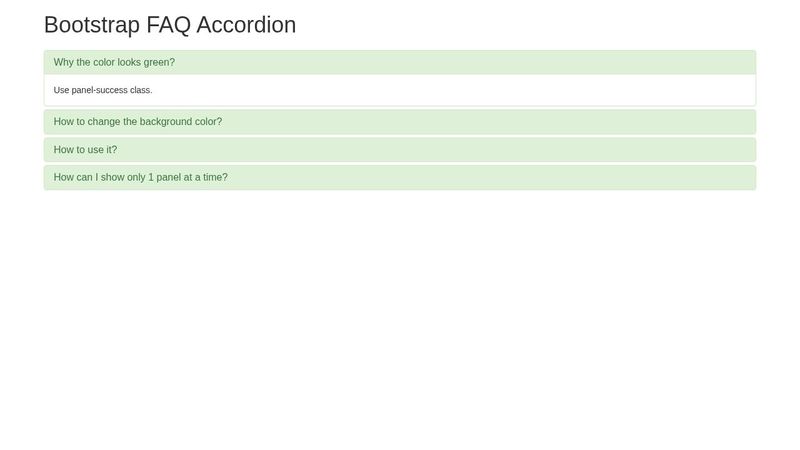 Bootstrap FAQ Accordion