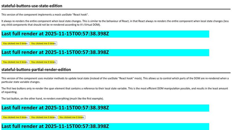 Stateful Web Component Examples