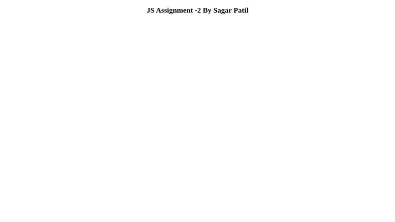 JS Assignment-2 | Sagar Patil