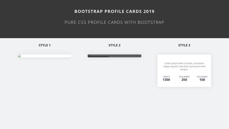 Bootstrap Profile Cards 2019