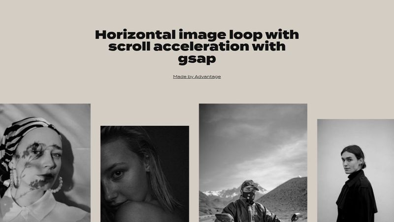 Horizontal image loop with scroll acceleration with GSAP