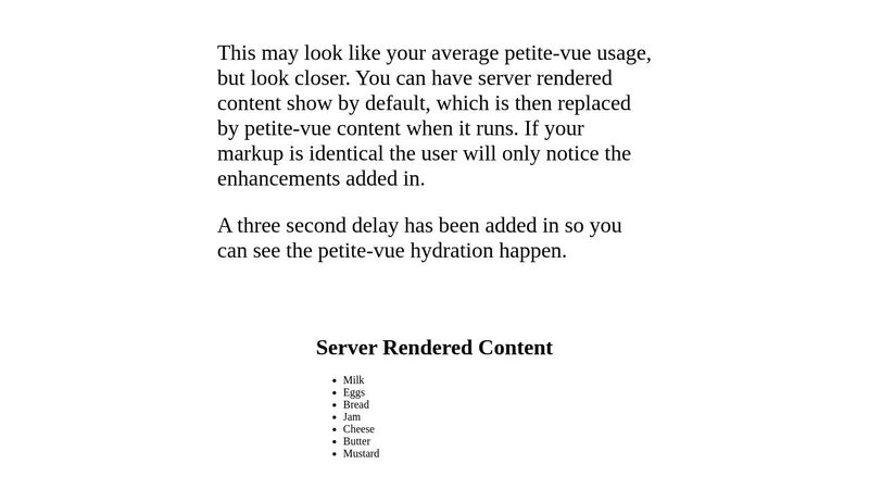 Progressively Enhanced Petite-Vue