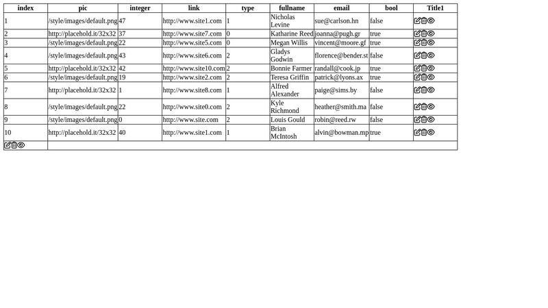 Basic Example Editable/Sortable table