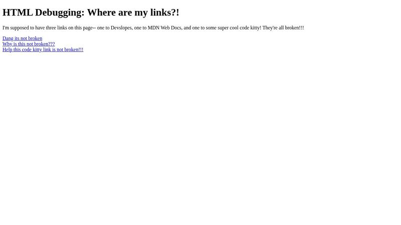 HTML Debugging 2